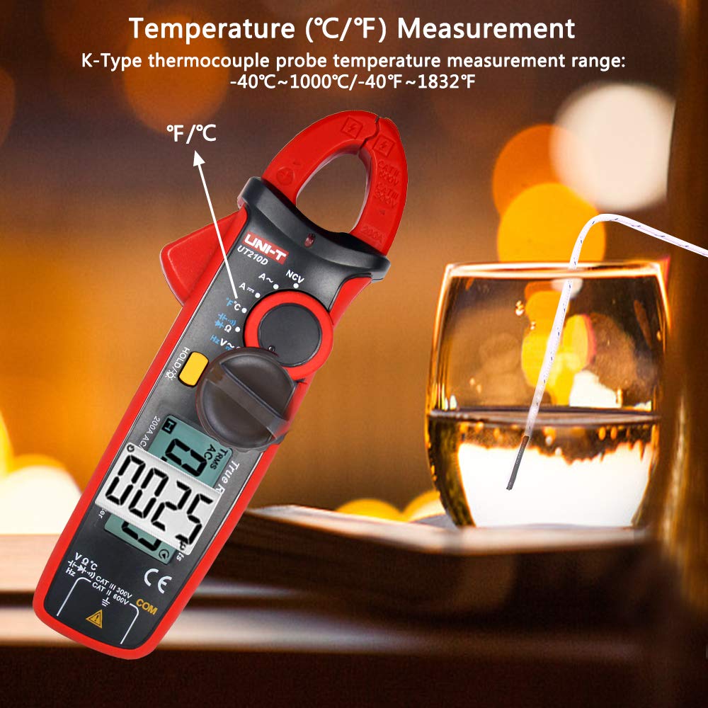 UNI-T UT210D Digital AC/DC Current Voltage Resistance Capacitance Clamp Meter