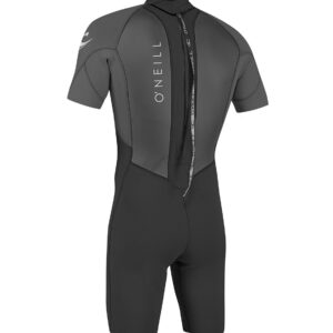 O'Neill Men's Reactor-2 2mm Back Zip Short Sleeve Spring Wetsuit, Black/Graphite, LT