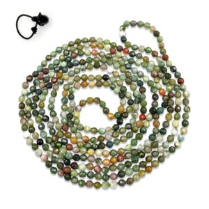 mgr my gems rock! bjb 70 inch 4mm faceted natural fancy jasper beaded light weight endless infinity long necklace