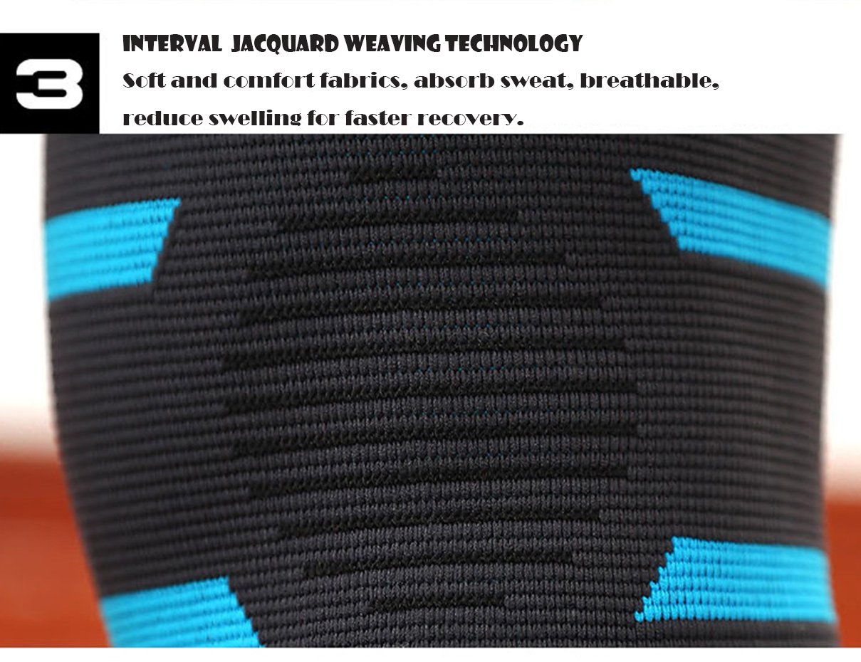 Athletics Knee Compression Sleeve Brace Support NatureT Cushioning Silicone for Running, Jogging, Sports, Joint Pain Relief, Arthritis and Injury Recovery-Single Wrap