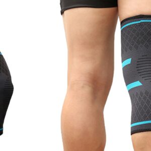 Athletics Knee Compression Sleeve Brace Support NatureT Cushioning Silicone for Running, Jogging, Sports, Joint Pain Relief, Arthritis and Injury Recovery-Single Wrap