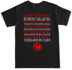 ftd apparel men's daenerys targaryen t shirt - xxl black