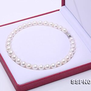 JYX Pearl Necklace 12-14mm White South Sea Pearl Necklace AAAA Round Women Sea Water Pearl Necklace 18"