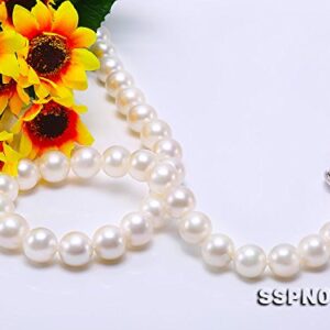 JYX Pearl Necklace 12-14mm White South Sea Pearl Necklace AAAA Round Women Sea Water Pearl Necklace 18"