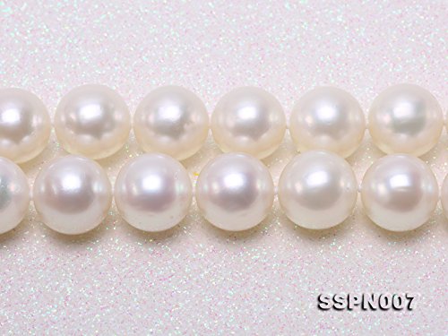 JYX Pearl Necklace 12-14mm White South Sea Pearl Necklace AAAA Round Women Sea Water Pearl Necklace 18"