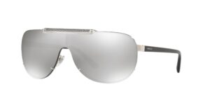 versace man sunglasses silver frame, light grey mirror silver lenses, 0mm