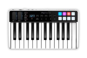 ik multimedia irig keys i/o 25-keys midi controller with 24-bit up to 96khz audio interface for iphone/ipad, android and mac/pc