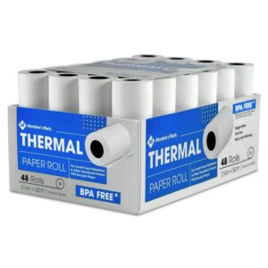 Member's Mark Thermal Receipt Paper Rolls, 2 1/4" X 50', 48 Rolls