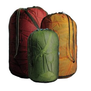 sea to summit ultralight mesh stuff sack 3-piece set, 2.5 liter, 4 liter, and 6.5 liter