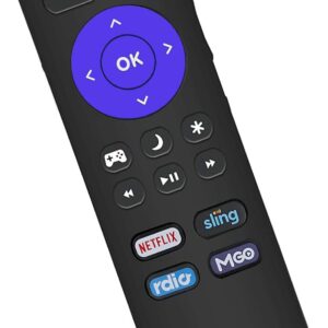 Universal Remote Control Replacement for Insignia ROKU TV Remote w/Volume Control & TV Power Button for All Insignia Roku TV (No Pairing Needed)