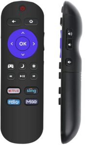 universal remote control replacement for insignia roku tv remote w/volume control & tv power button for all insignia roku tv (no pairing needed)