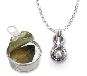 pearlina infinity cultured pearl oyster necklace set silver-tone cage locket w/stainless steel chain 18"