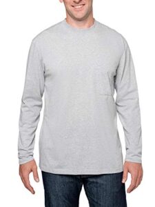 insect shield men's upf dri-balance long sleeve pocket tee, heather grey, 3x-large