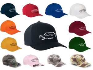 1992-96 ford bronco truck classic outline design flexfit hat cap large/xlarge black