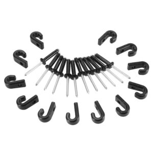 Lixada 12PCS J Hooks Lashing Hooks Bungee Hooks with 12 Rivets for Kayak Canoe Paddle Board Accessories