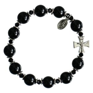 black onyx rosary bracelet (10mm)