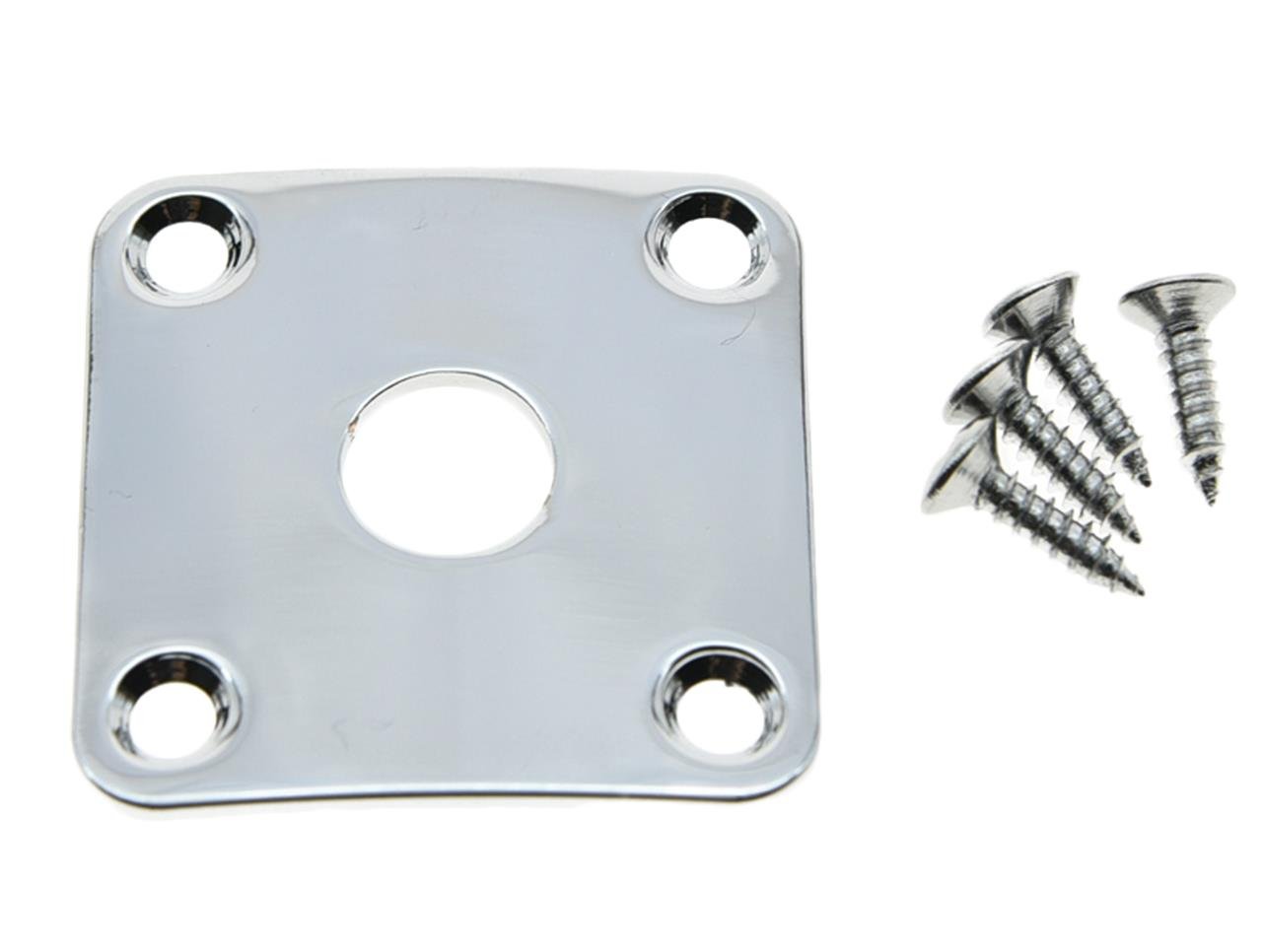 Dopro Chrome Metal Curved Base Bottom Jack Plate Square Jackplate for USA LP Les Paul