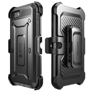 SUPCASE Unicorn Beetle Pro Series Case Designed for iPhone SE 3 (2022) / iPhone SE 2 (2020) / iPhone 7 / 8, Full-Body Rugged Holster Case with Built-In Screen Protector (Black)