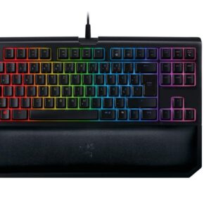 Razer BlackWidow TE Chroma v2 TKL Tenkeyless Mechanical Gaming Keyboard: Green Key Switches, Tactile & Clicky, Chroma RGB Lighting, Magnetic Wrist Rest, Programmable Macros, Classic Black