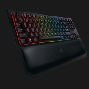 Razer BlackWidow TE Chroma v2 TKL Tenkeyless Mechanical Gaming Keyboard: Green Key Switches, Tactile & Clicky, Chroma RGB Lighting, Magnetic Wrist Rest, Programmable Macros, Classic Black