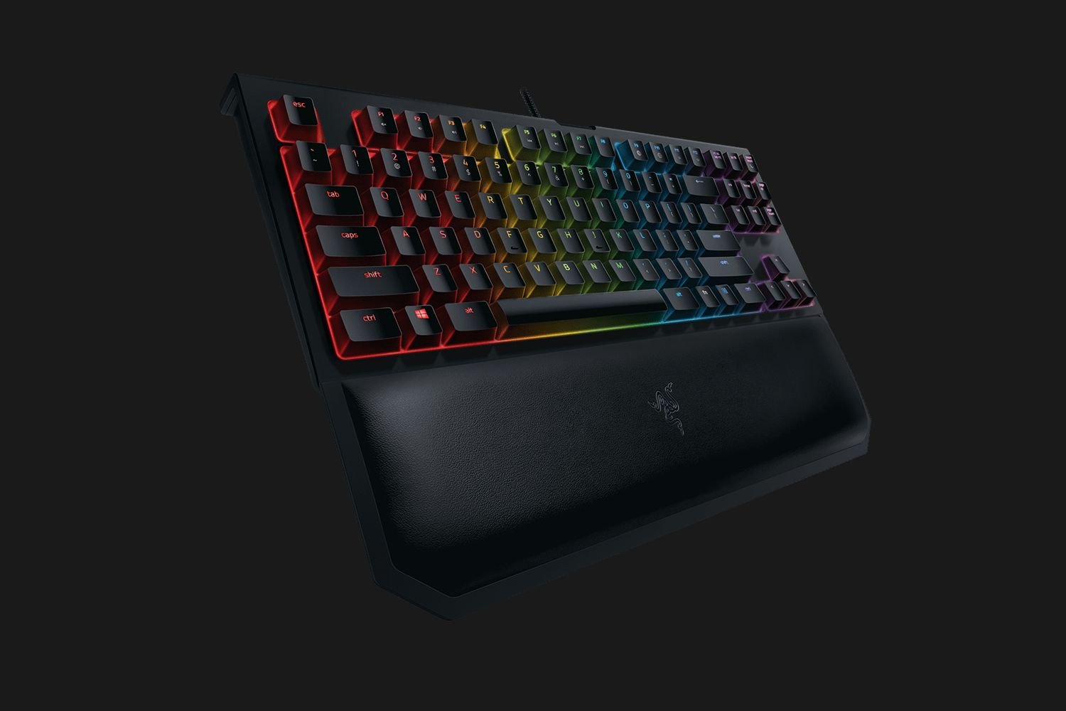 Razer BlackWidow TE Chroma v2 TKL Tenkeyless Mechanical Gaming Keyboard: Green Key Switches, Tactile & Clicky, Chroma RGB Lighting, Magnetic Wrist Rest, Programmable Macros, Classic Black