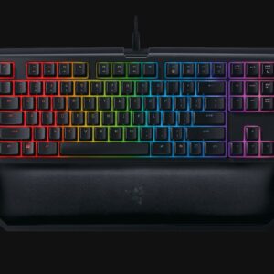 Razer BlackWidow TE Chroma v2 TKL Tenkeyless Mechanical Gaming Keyboard: Green Key Switches, Tactile & Clicky, Chroma RGB Lighting, Magnetic Wrist Rest, Programmable Macros, Classic Black