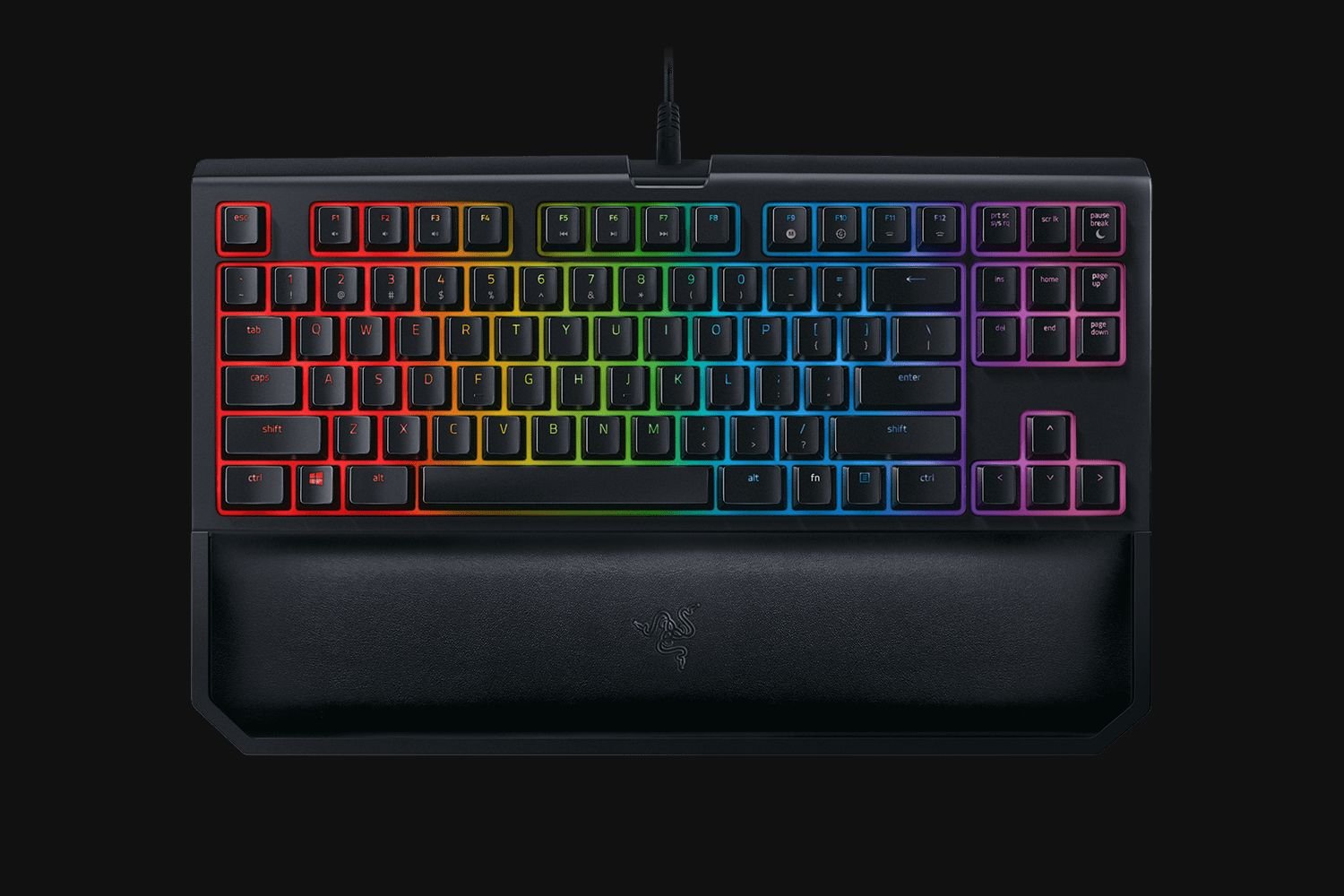 Razer BlackWidow TE Chroma v2 TKL Tenkeyless Mechanical Gaming Keyboard: Green Key Switches, Tactile & Clicky, Chroma RGB Lighting, Magnetic Wrist Rest, Programmable Macros, Classic Black