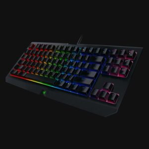 Razer BlackWidow TE Chroma v2 TKL Tenkeyless Mechanical Gaming Keyboard: Green Key Switches, Tactile & Clicky, Chroma RGB Lighting, Magnetic Wrist Rest, Programmable Macros, Classic Black