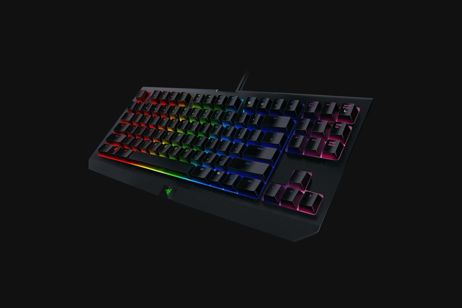 Razer BlackWidow TE Chroma v2 TKL Tenkeyless Mechanical Gaming Keyboard: Green Key Switches, Tactile & Clicky, Chroma RGB Lighting, Magnetic Wrist Rest, Programmable Macros, Classic Black