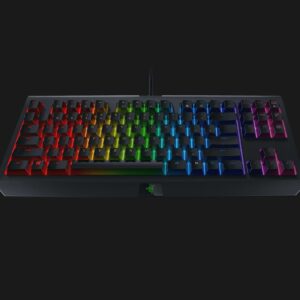 Razer BlackWidow TE Chroma v2 TKL Tenkeyless Mechanical Gaming Keyboard: Green Key Switches, Tactile & Clicky, Chroma RGB Lighting, Magnetic Wrist Rest, Programmable Macros, Classic Black