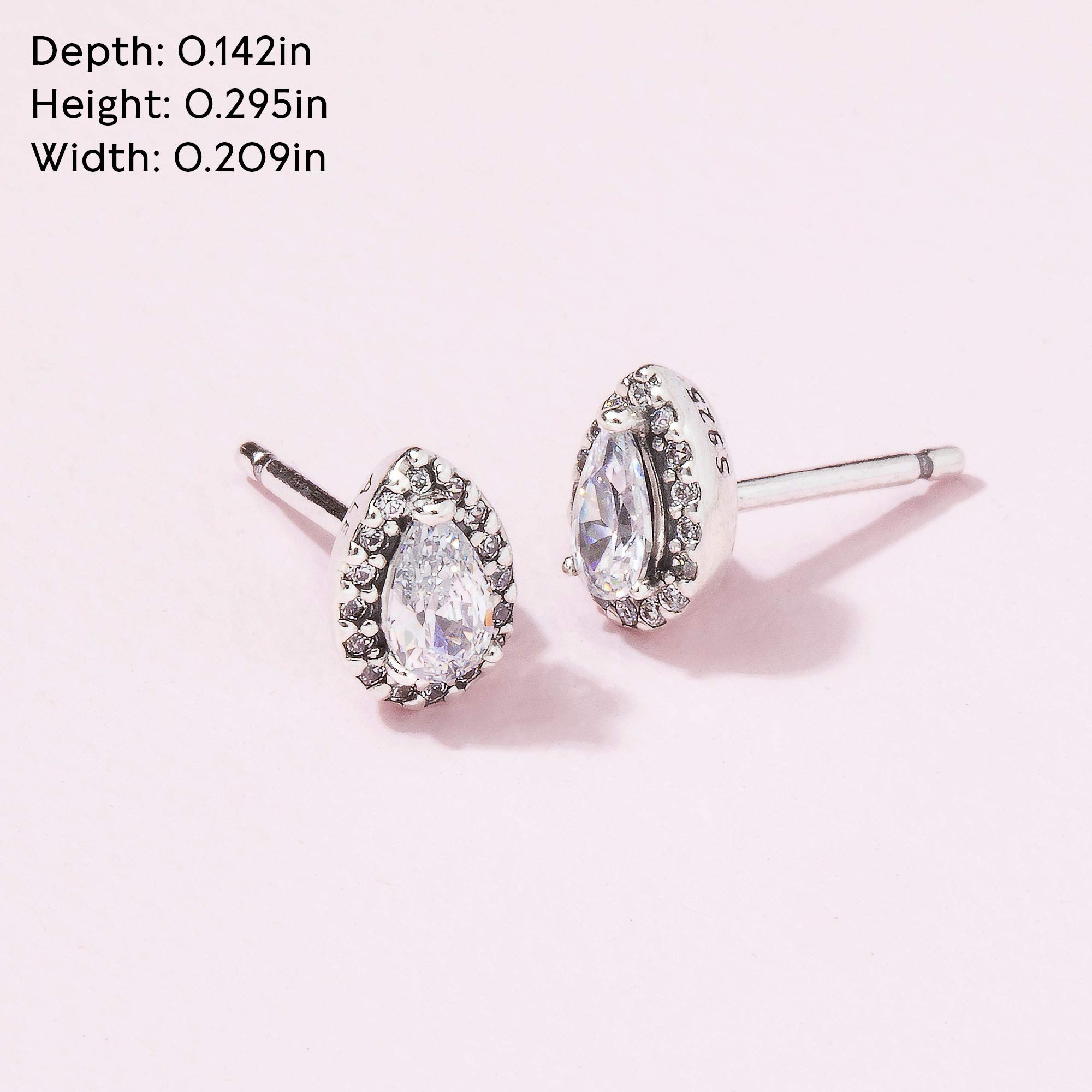 PANDORA Sparkling Teardrop Halo Stud Earrings - Timeless Earrings for Women - Great Gift for Her - Made with Sterling Silver & Cubic Zirconia