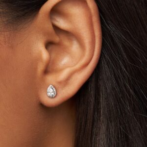 PANDORA Sparkling Teardrop Halo Stud Earrings - Timeless Earrings for Women - Great Gift for Her - Made with Sterling Silver & Cubic Zirconia