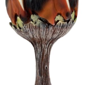 Ebros Gift Equine Beauty Wild Horses Wine Goblet 7oz Chalice Cup In Rustic Wood Bark Roots Design