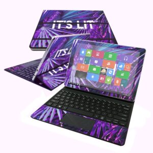 mightyskins skin compatible with samsung galaxy book 10.6" - its lit | protective, durable, and unique vinyl decal wrap cover | easy to apply, remove, and change styles | made in the usa