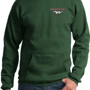 Buy Cool Shirts Mens Ford Hoodie Mustang Pocket Print Hoody, Dark Green, 4XL