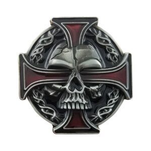 yoqucol quke vintage skull skeleton celtic cross belt buckle american western cowboy for men