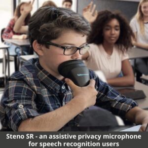 Steno SR Pro-1 is a Pocket Sized Sound Booth. Privately use Speech Technology and Eliminate Background Noise with The Industry Best Voice Isolation Microphone.