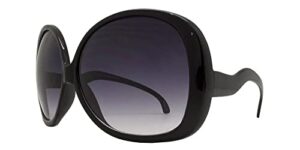 elite - big huge oversized vintage "jackie o" style sunglasses retro women celebrity fashion (black)