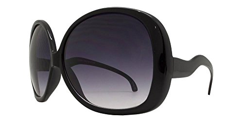 Elite - Big Huge Oversized Vintage "Jackie O" Style Sunglasses Retro Women Celebrity Fashion (Black)