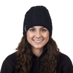 Turtle Fur Women's Zelda Fleece Lined Classic Knit Beanie, Black