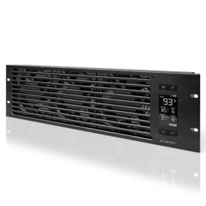 ac infinity cloudplate t9, rack mount fan panel 3u, exhaust airflow, for cooling av, home theater, network 19” racks