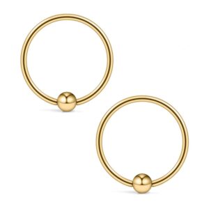 ruifan 22g 8mm nose hoop lip eyebrow tongue helix tragus cartilage septum piercing ring 2pcs - gold