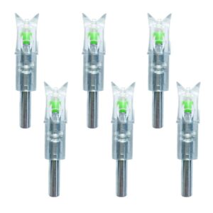 xhyckj 6pcs lighted nocks for crossbow bolts with 0.297" to 0.302"/7.62mm diameter,screwdriver included (green)