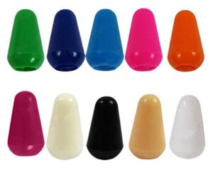 honbay mix color 10pcs switch tip knob for electric guitar 5 way toggle pickup selector switches - fits a toggle switch with 3.5mm diameter threaded size