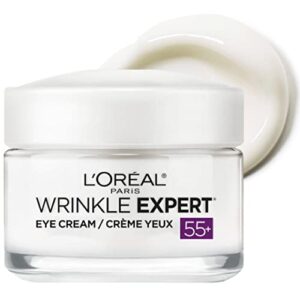 l'oreal paris wrinkle expert 55+ anti-wrinkle eye cream with calcium, reduce crow's feet, 0.5 oz