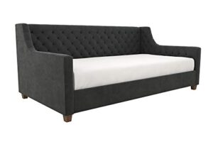 dhp jordyn diamond tufted upholstered daybed/ sofa bed, twin size frame, gray velvet