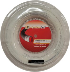 golden set synthetic gut 17g (1.30mm), reel (660ft/200m), tennis string (white)