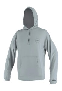 o'neill men's 24-7 traveler upf 30+ long sleeve sun hoodie, cool grey/cool grey, l