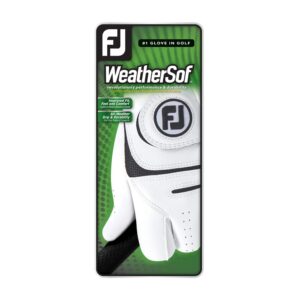 FootJoy Men's WeatherSof Golf Glove White Large, Worn on Left Hand