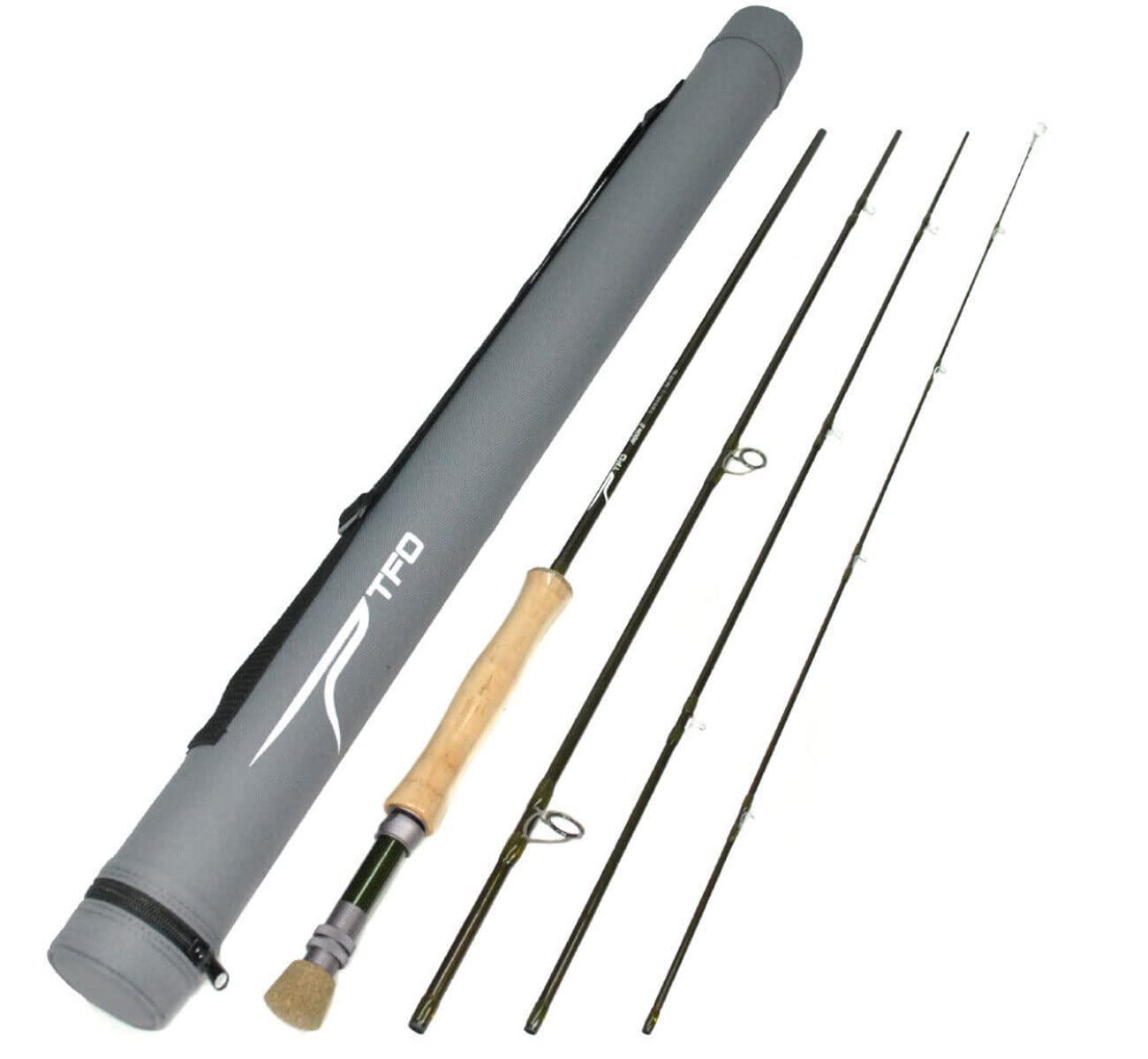 Temple Fork Outfitters Fast Action Freshwater Saltwater High Performance Cork Handle 4 Pieces 9'0" Axiom II Fly Fishing Rod with Case, 8 wt. 9'0"